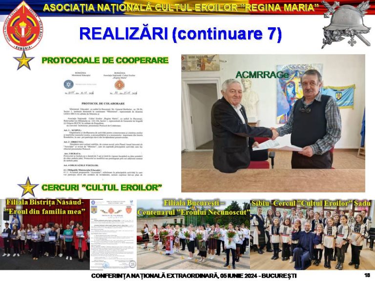 creșterea numărului de protocoale de colaborare;numeroase activități ...